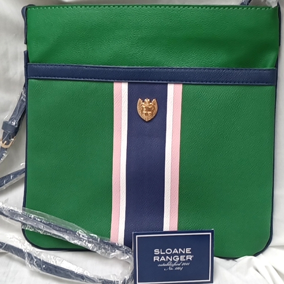 Sloane Ranger | Bags | Sloane Ranger Of London Green And Blue Crossbody ...